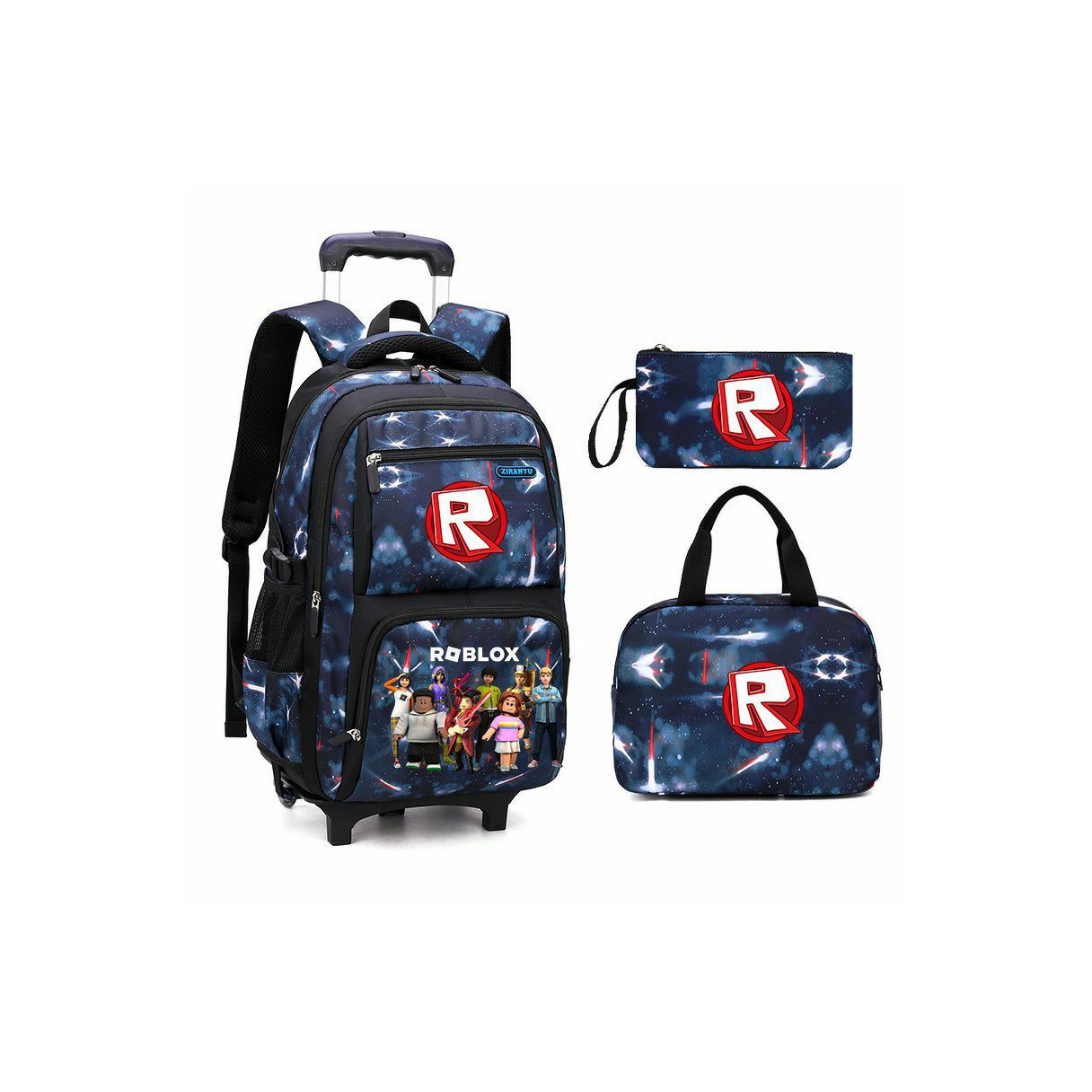Roblox Boys Rolling Backpacks Kids'Luggage Wheeled Backpack for School ...
