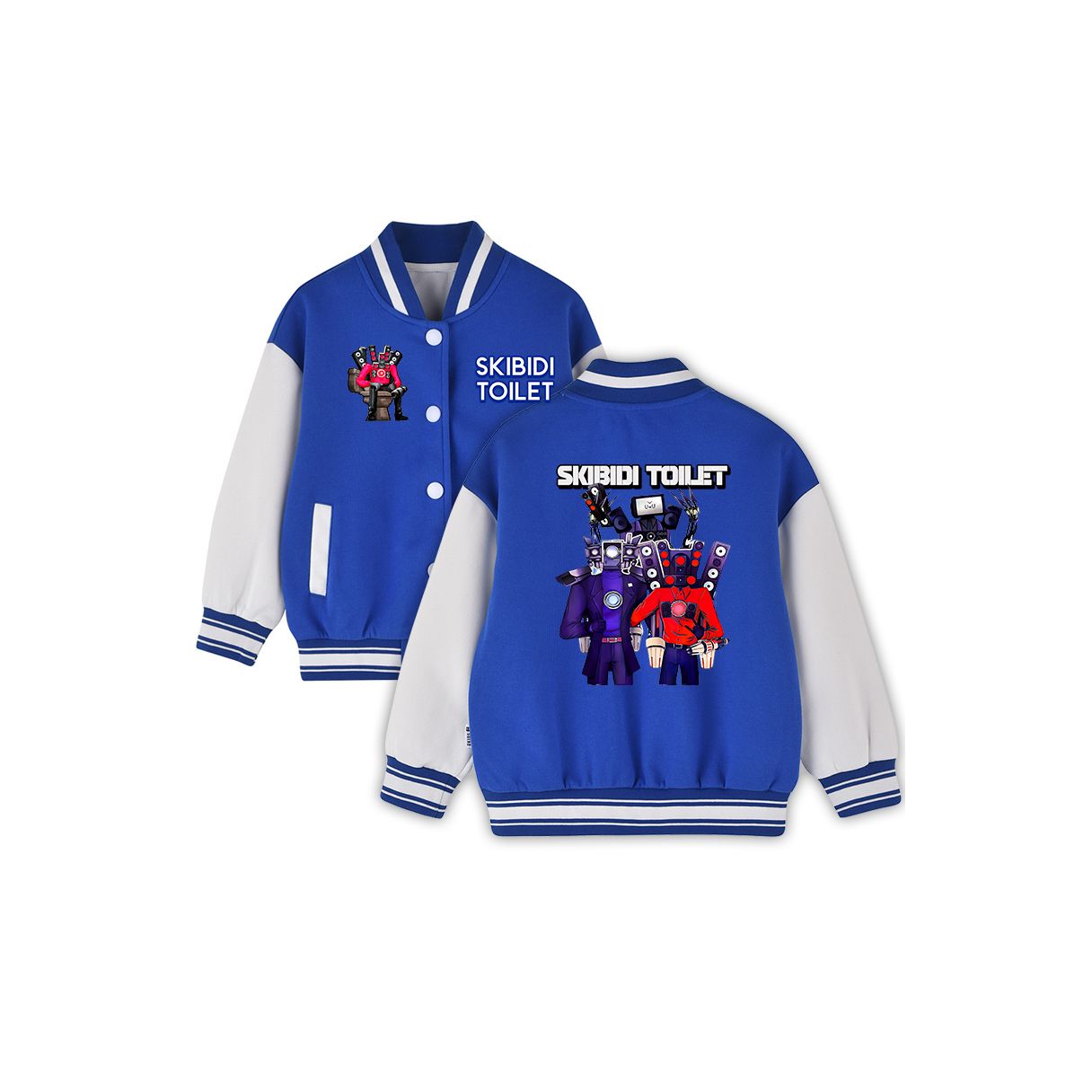 Skibidi toilet Kids Varsity Jacket Girls Boys Baseball Jacket Bomber ...