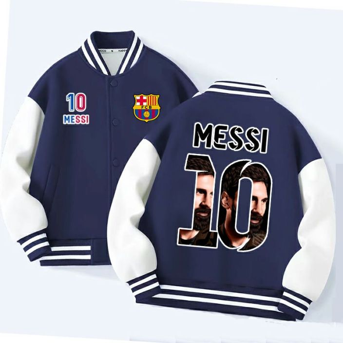 Boys Girls Messi Varsity Jacket Baseball Jacket Messi 10 Pop Jacket Coats