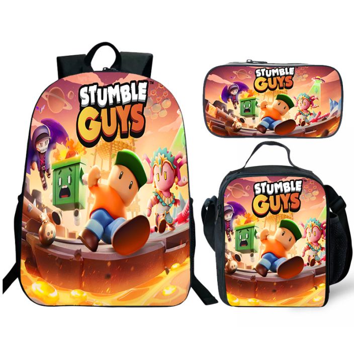 NEW Stumble Guys Backpack and Lunch bag Stumble Guys Bookbag for boy ...