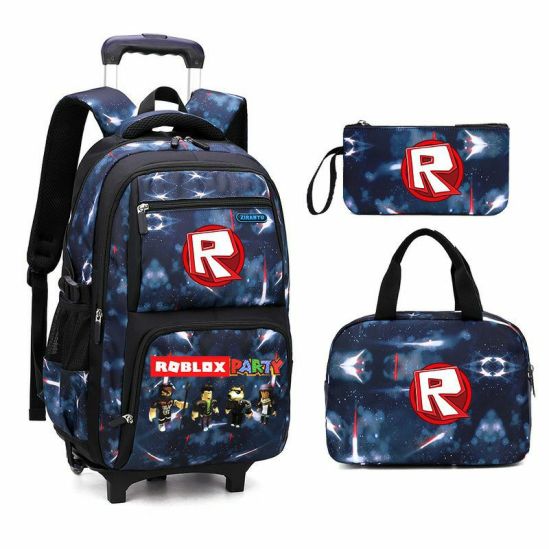 Roblox Party Boys Rolling Backpacks Kids'Luggage Wheeled Backpack for ...