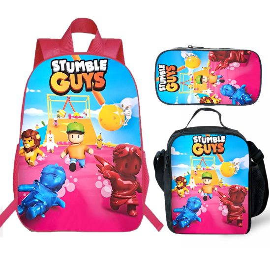 Stumble Guys Backpack For School Waterproof Bookbag Lunchbox Boy Gifts ...