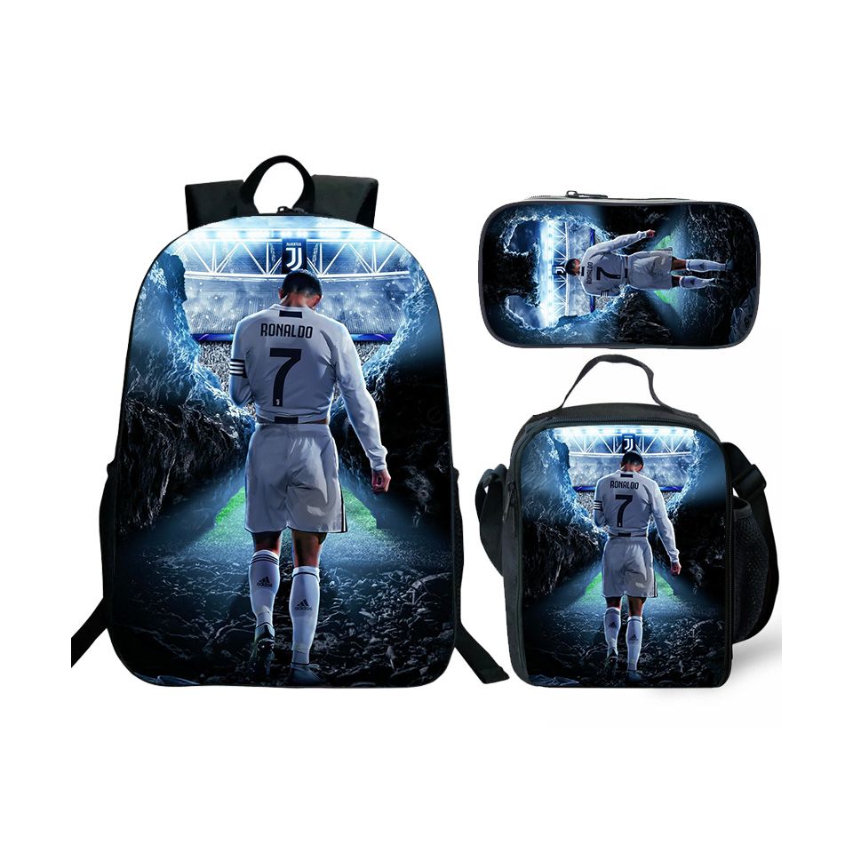 Cristiano Ronaldo backpack CR7 bookback kids boys school Lunch box ...