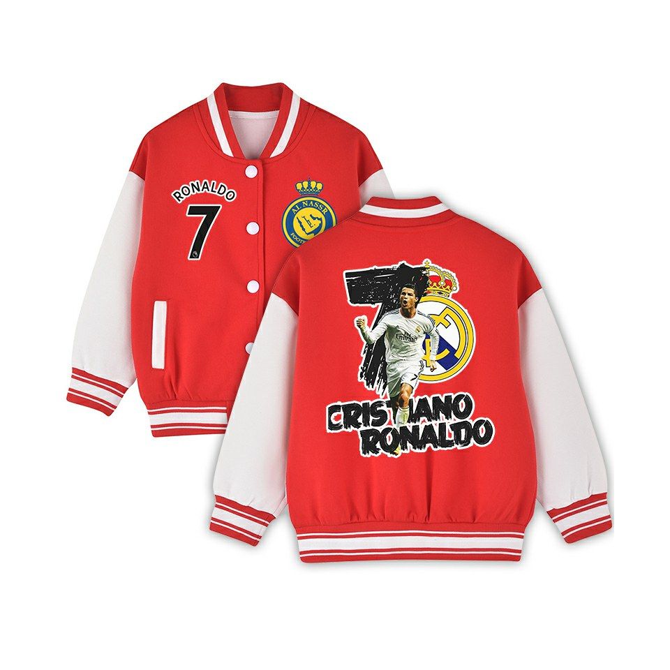 Kids Cristiano Ronaldo Varsity Jacket Girls Boys Baseball Jacket Bomber ...