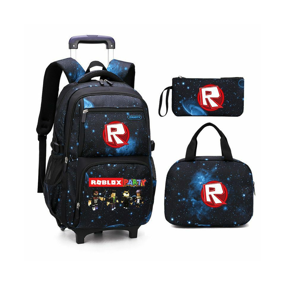 Roblox Party Boys Rolling Backpacks Kids'Luggage Wheeled Backpack for ...