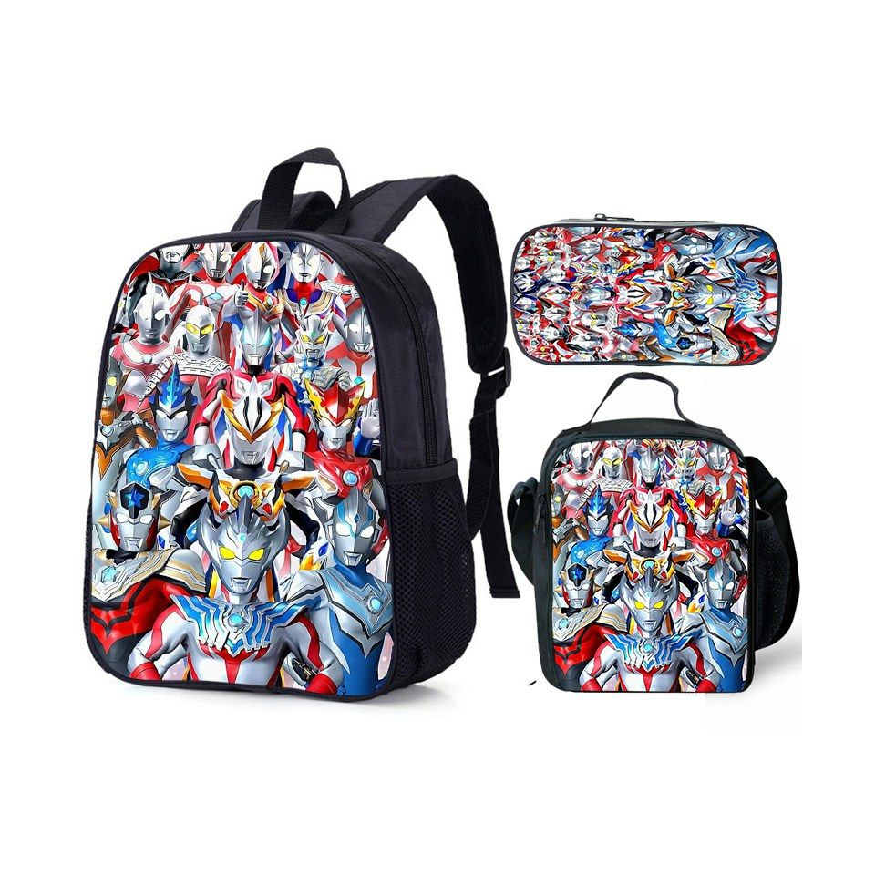 Ultraman Backpack For School Bag Ultraman Bookbag Lunch bag Boys Girls ...